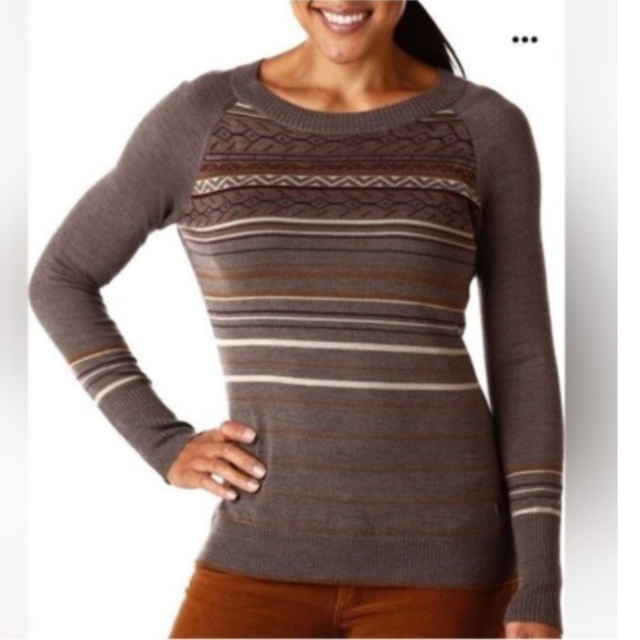 Smartwool | Sweaters | Smartwool Womens Brown Patterned Crewneck ...